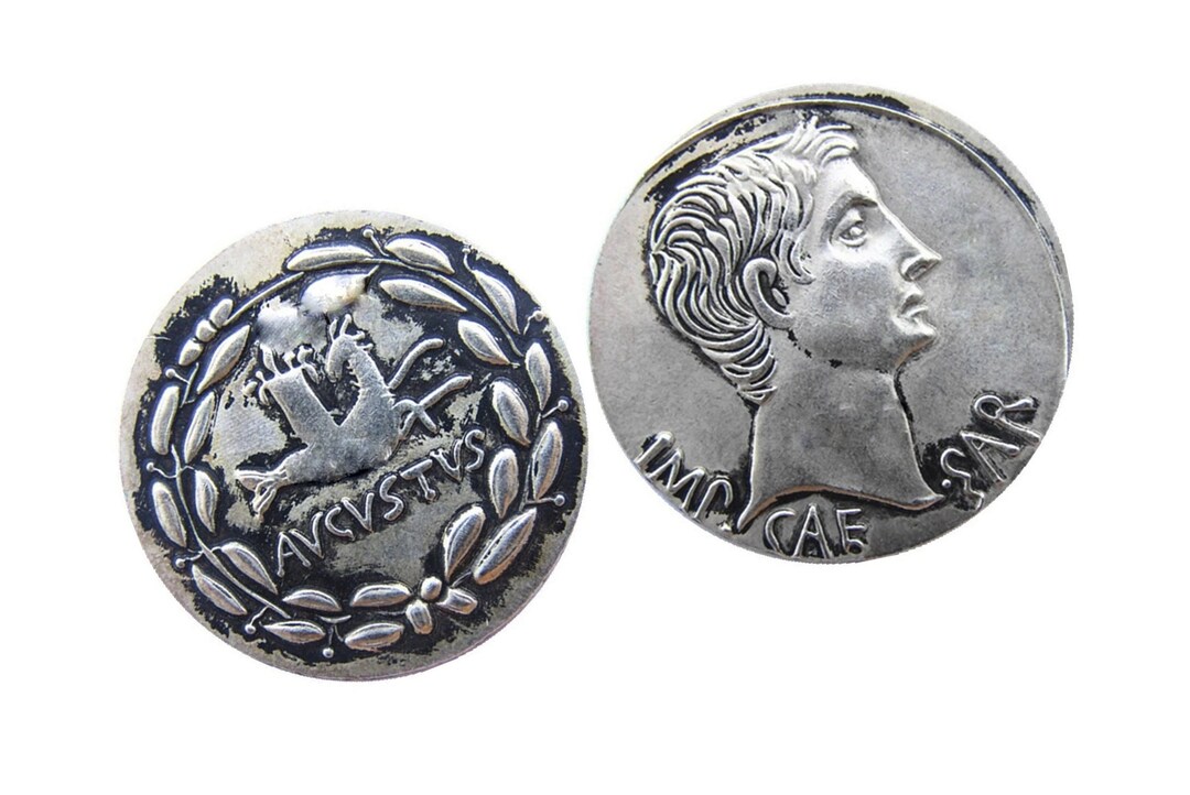 Octavian Augustus Coin, Ancient Roman Empire Denarius Coin, Silver ...