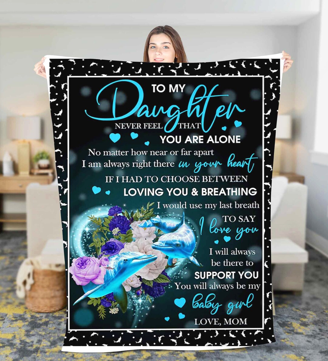 Custom To My Daughter Blanket - Art-blk392.6.3 1 Custom Blankets ...