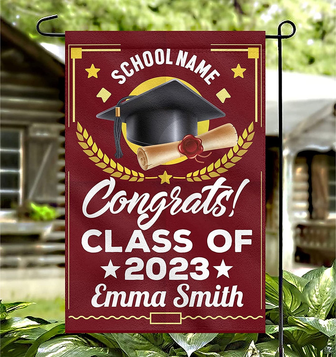 Custom Graduation Flag College Garden Flag College Class of 2023 Grad ...