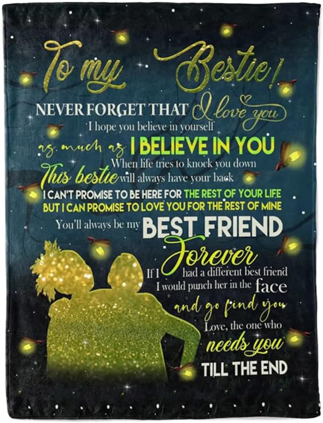 Personalized to My Bestie Throw Blanket You'll Always Be My Bestfriend ...