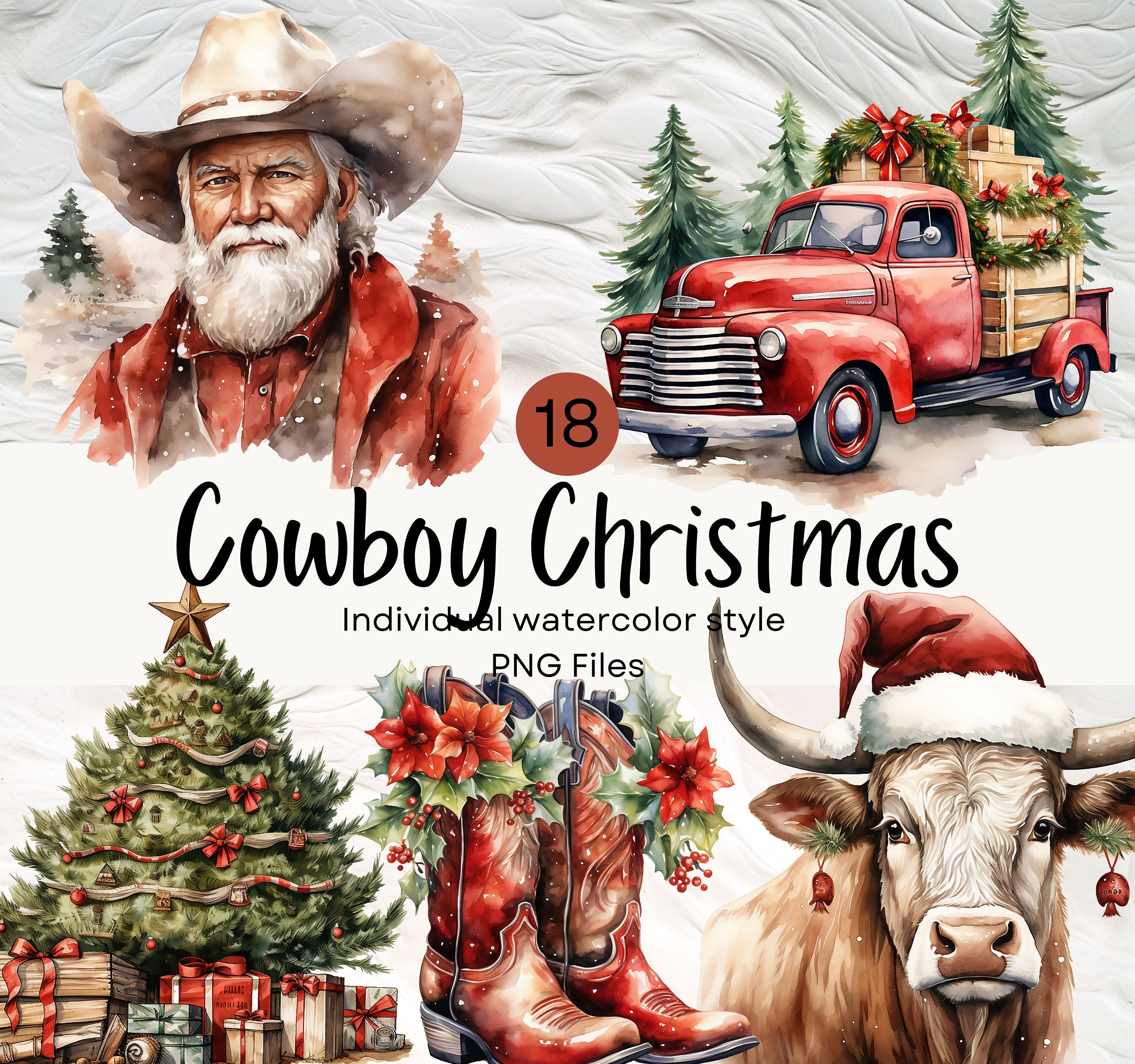 Western Christmas Clip Art