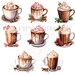 Watercolor Hot Cocoa Clipart, Hot Chocolate PNG for Commercial Use POD ...