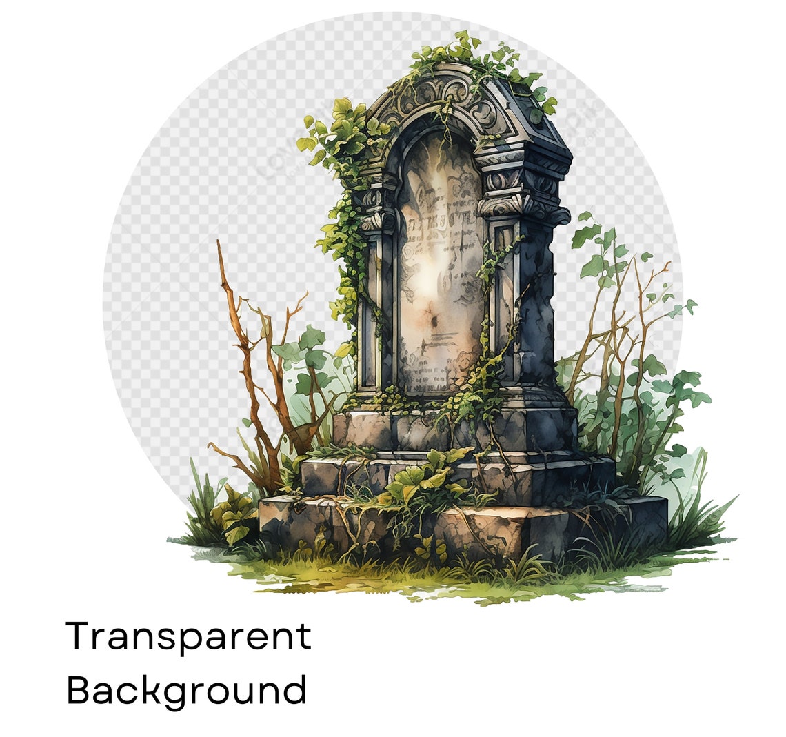 Watercolor Halloween Gravestone Clipart, Fall PNG (digital Download) - Etsy