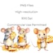 Watercolor Mice With Cheese Clipart, Fairytale PNG for Commercial Use ...