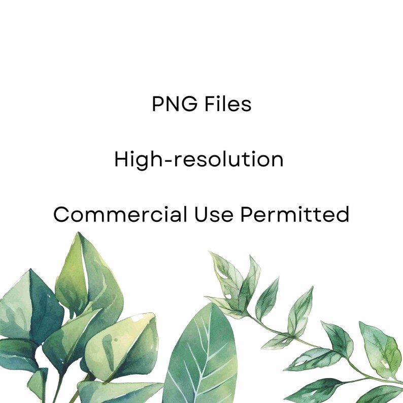 28 Watercolor Leaves Clipart, Botanical Greenery PNG for Commercial Use ...