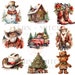 Watercolor Cowboy Christmas Bundle Clipart, Western PNG for Commercial ...