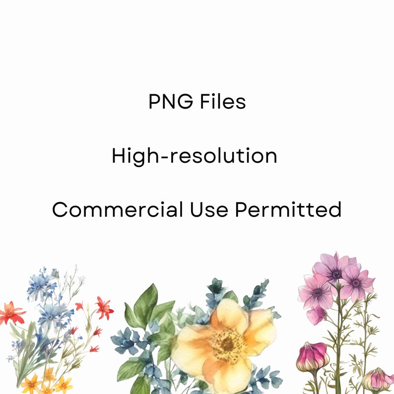 80 Watercolor Wildflower Clipart Bundle Botanical Floral - Etsy