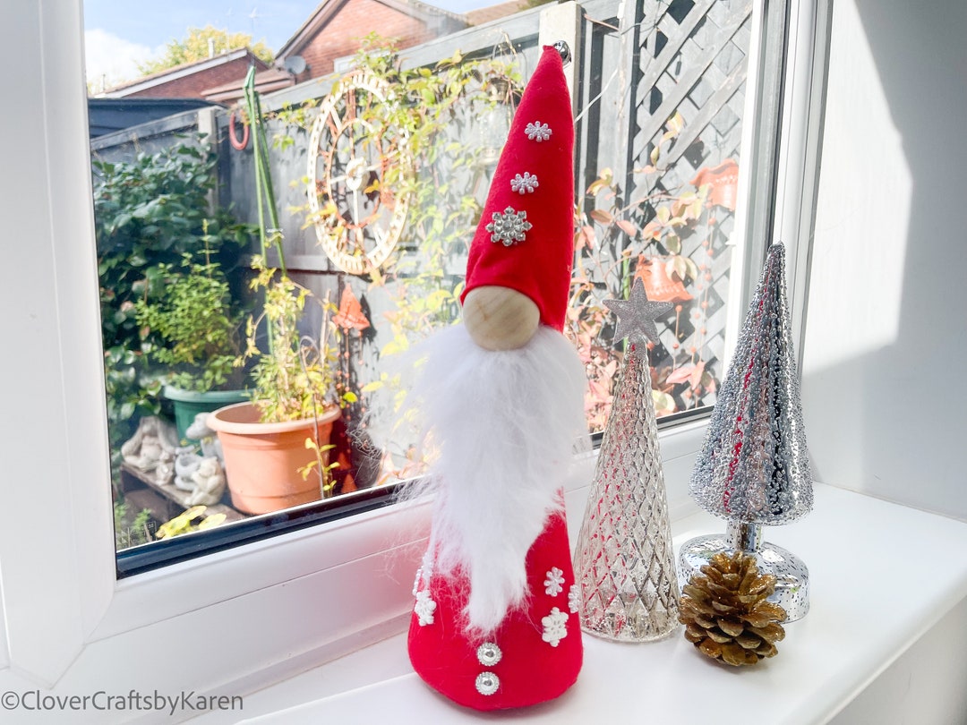 Big Red Christmas Gnome Made in the UK Christmas Decor - Etsy