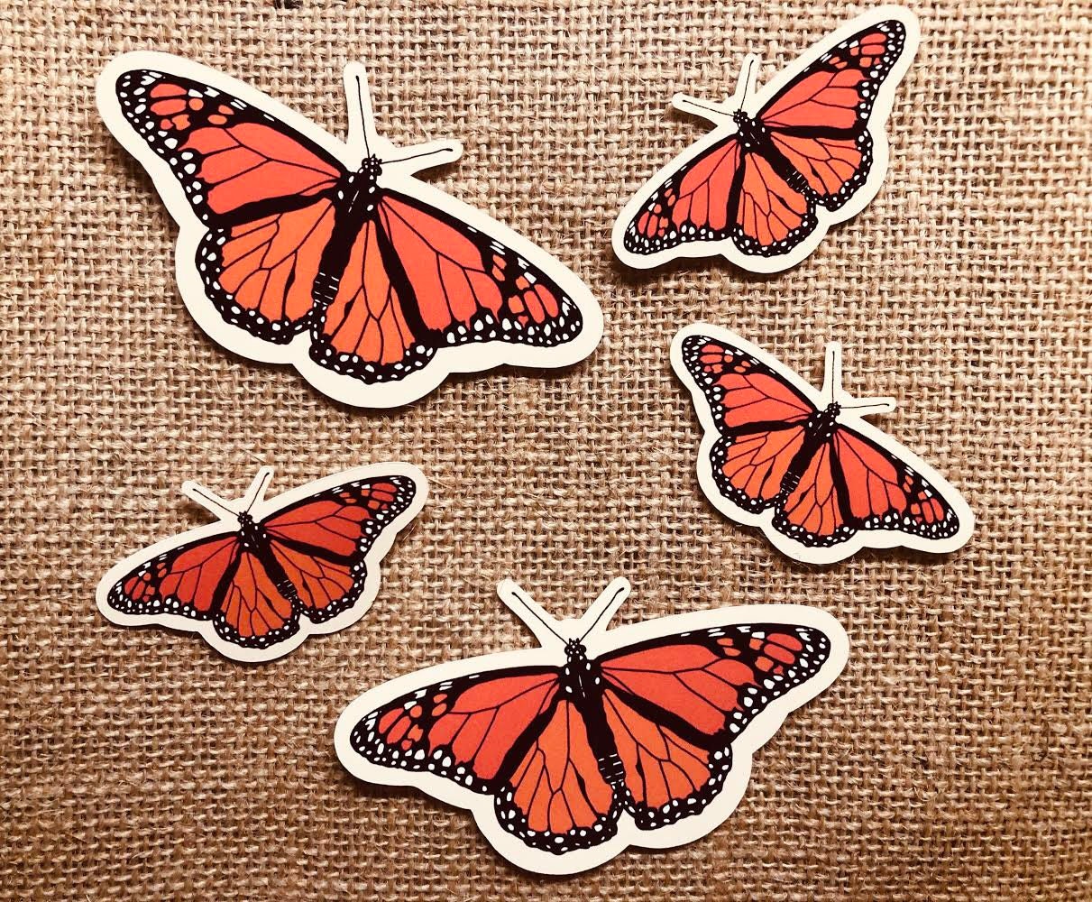 Pack Mariposa Monarca de 5 Stickers / Stickers de Mariposa - Etsy España