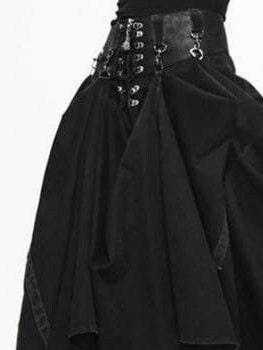 Fusta EXTRAVAGANTA, Canepa Neagra, Asimetrica, Foarte Ampla, Falduri ...