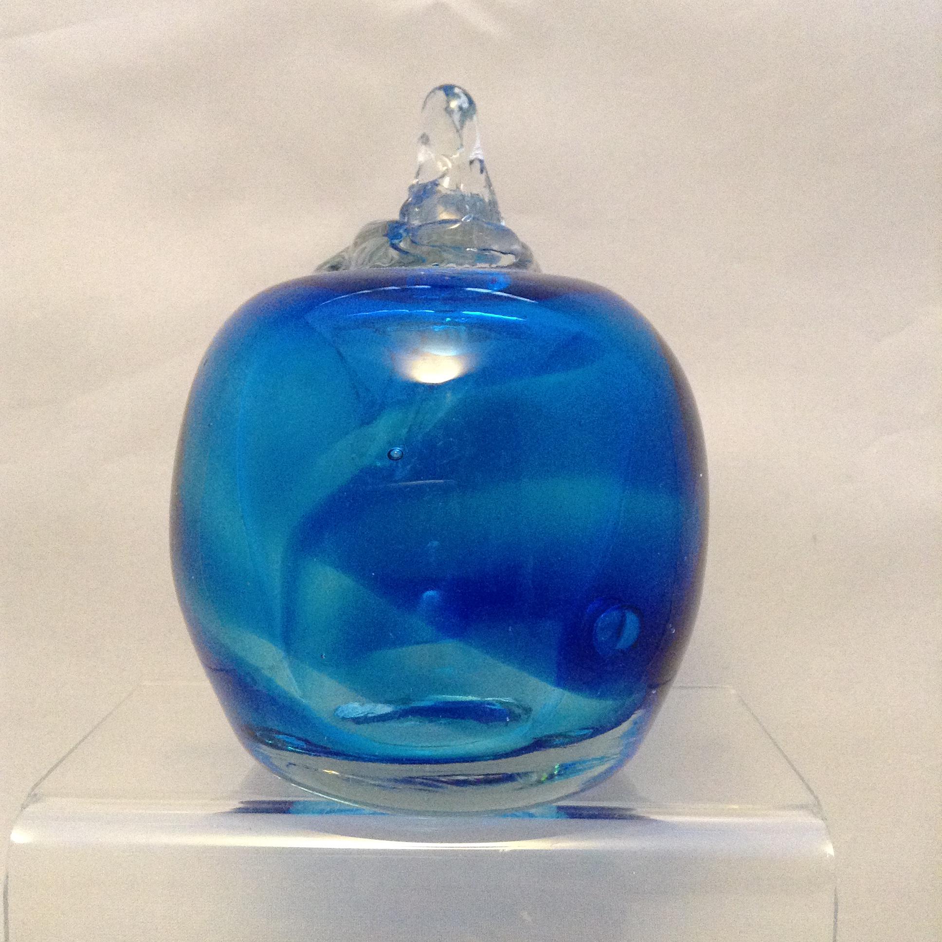 Artic Blue Hand Blown Glass Apple - Etsy