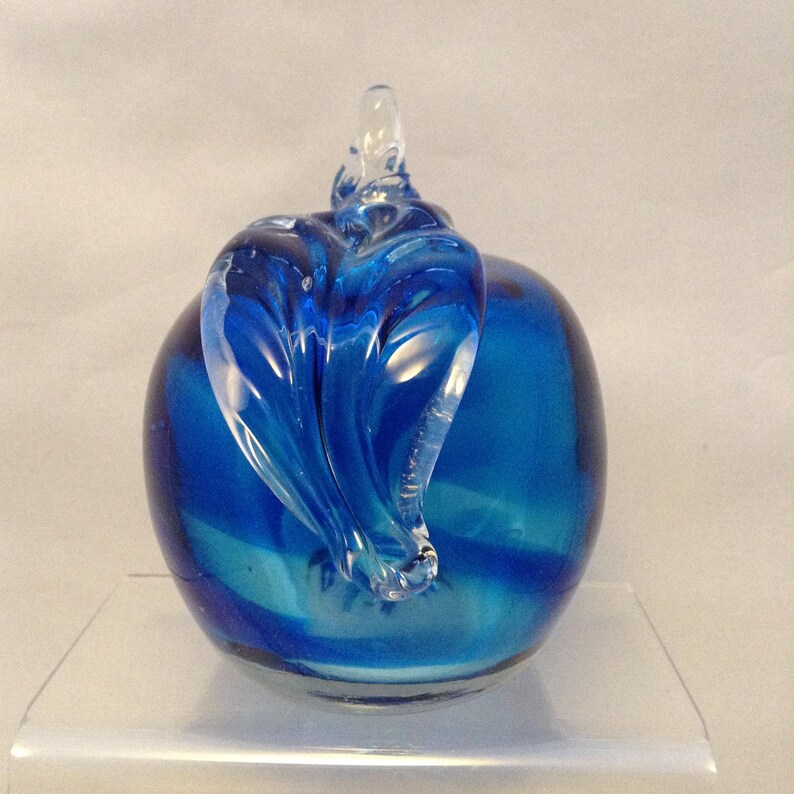 Artic Blue Hand Blown Glass Apple - Etsy