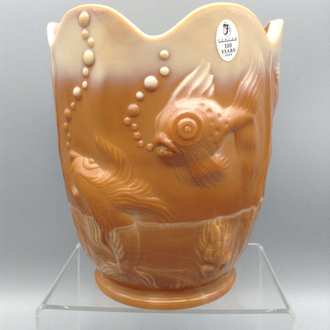 Fenton Atlantis Embossed Koi Fish Easter Chocolate 100TH | Etsy