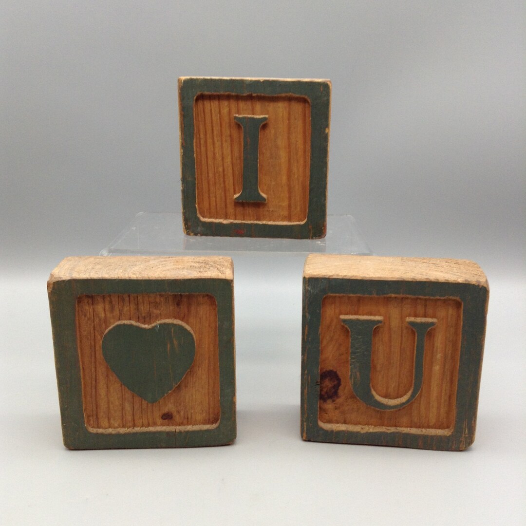 Wooden Set of I Love You Blocks - Etsy