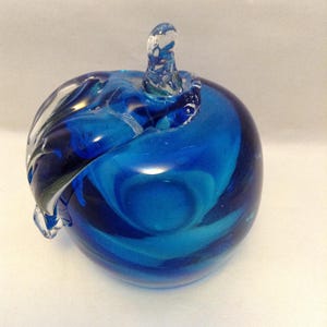 Artic Blue Hand Blown Glass Apple - Etsy