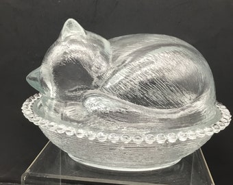 Indiana Glass Cat Figurine - Etsy