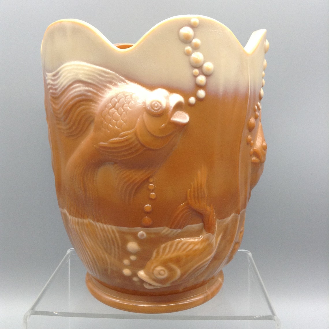 Fenton Atlantis Embossed Koi Fish Easter Chocolate 100TH | Etsy