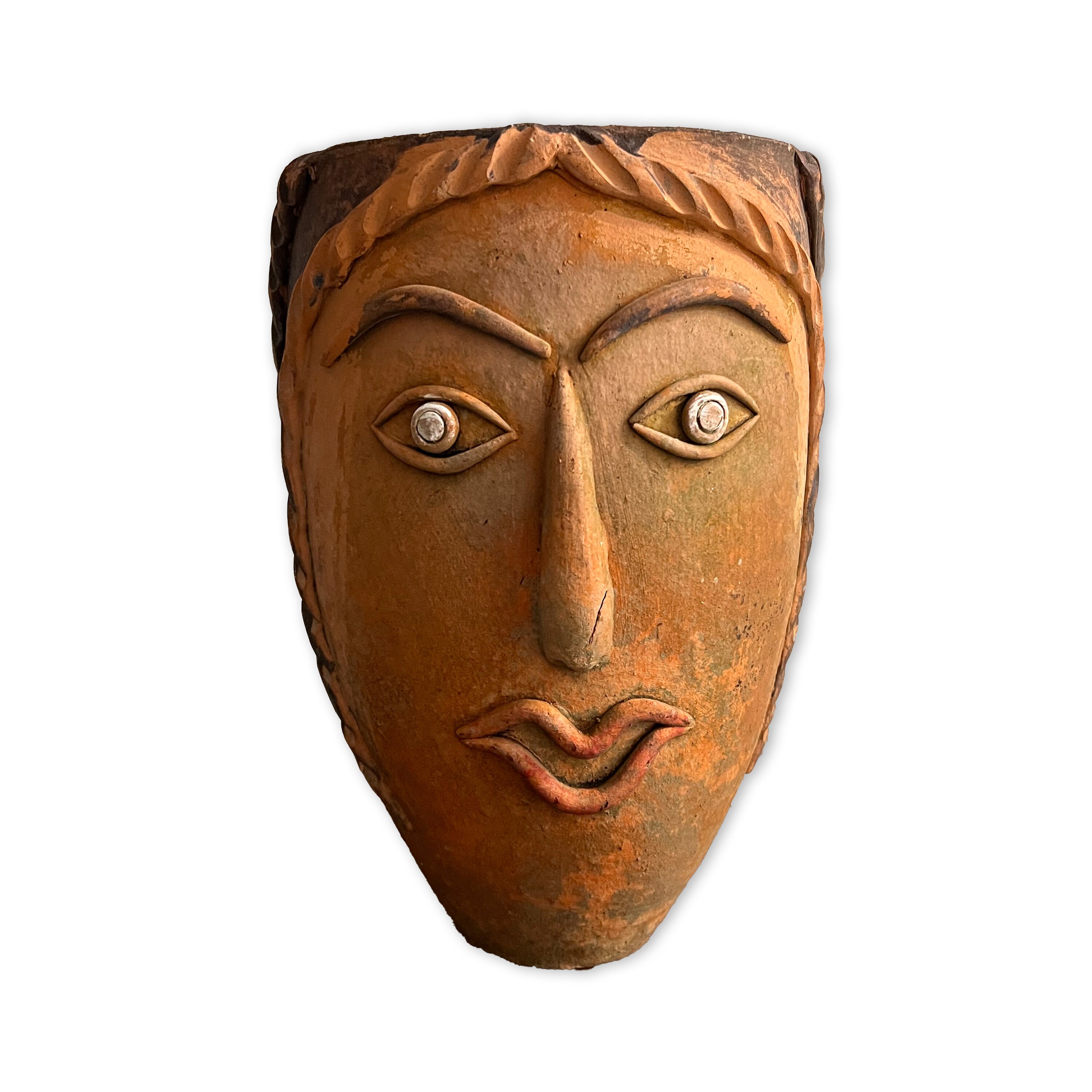 Mexican Folk Art Terracotta Face Planters (male and Female) - Etsy