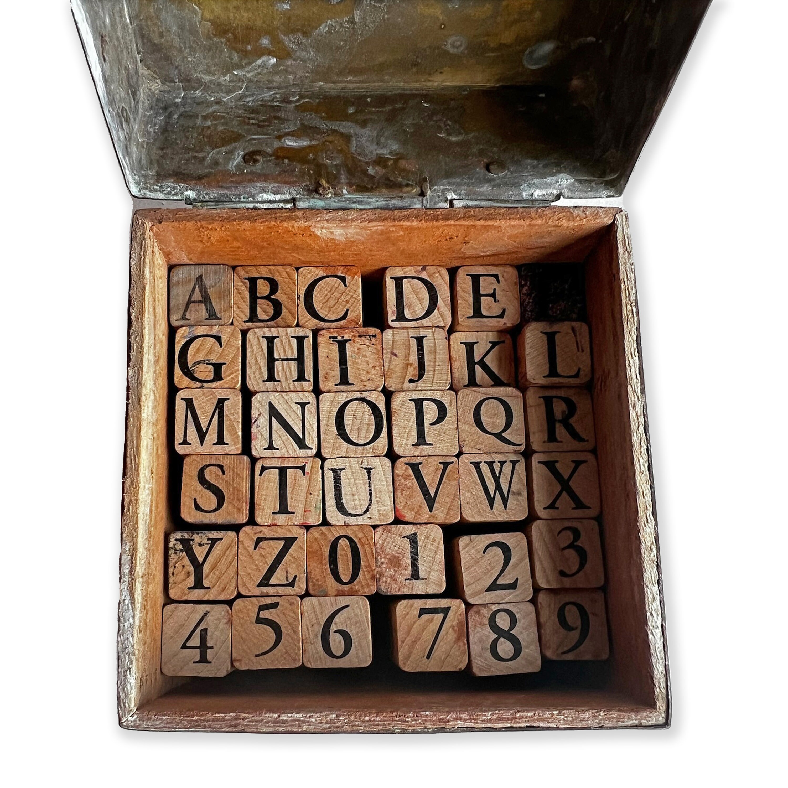 Brass Treasure Box of Alphabet Stamps - Etsy