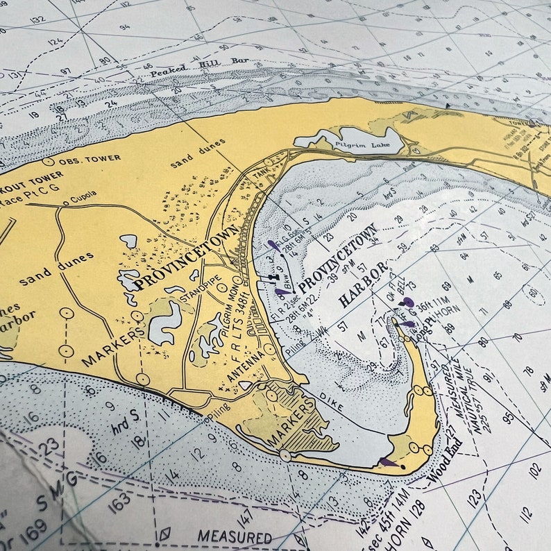 Nautical Map of Cape Cod Bay - Etsy