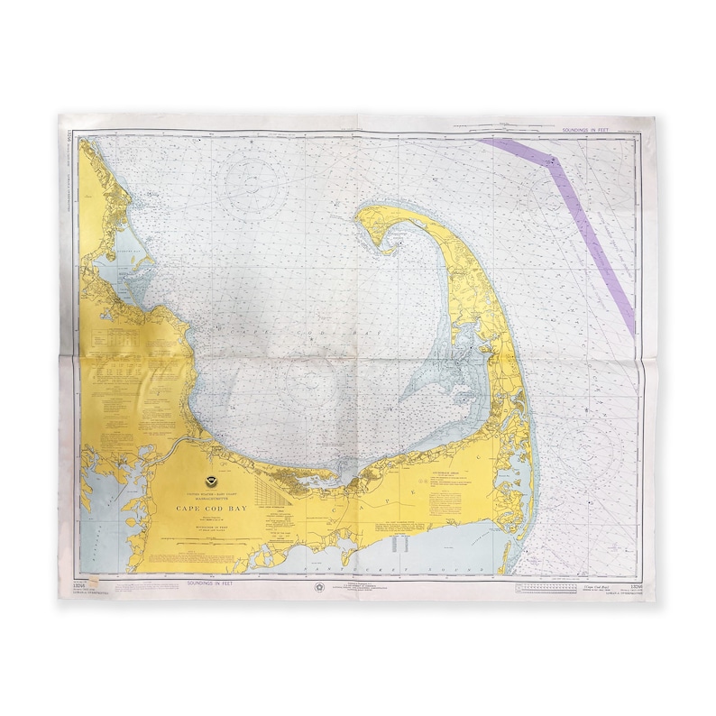 Nautical Map of Cape Cod Bay - Etsy