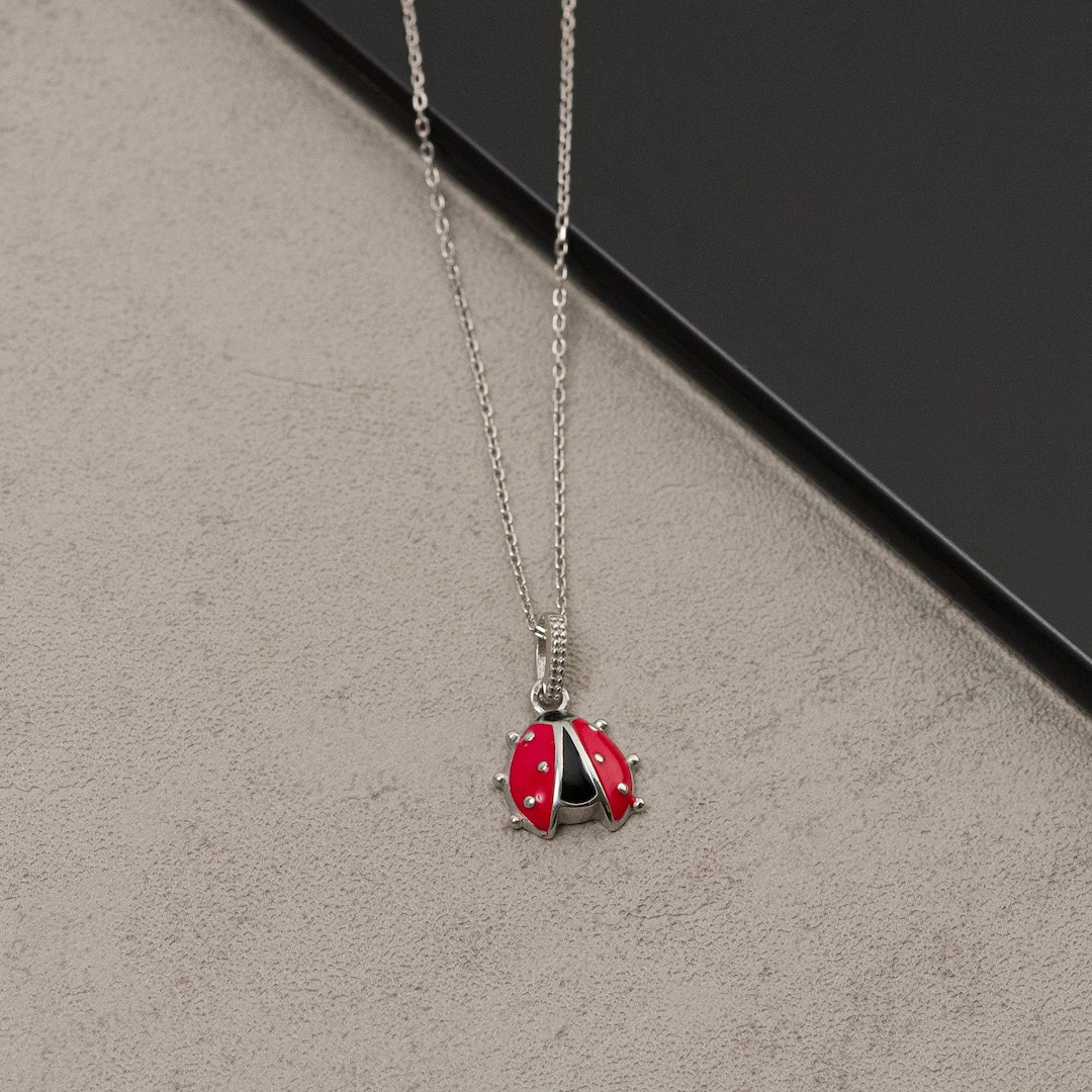 Ladybug Pendant - Dainty Ladybug Necklace - Ladybug Necklace - Luck ...