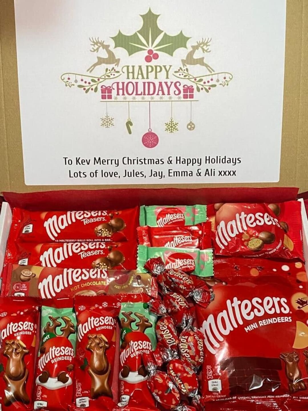 Personalised Maltesers Chocolate Hamper Gift Box Xmas Gifst for Him ...