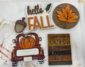 9 Hello Fall Sign Fall Tier Tray Decor Autumn Tiered Tray - Etsy