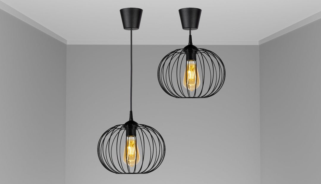 Wire Hanging Ceiling Lamp Pendant Lamp Modern Black Wire Lamp - Etsy