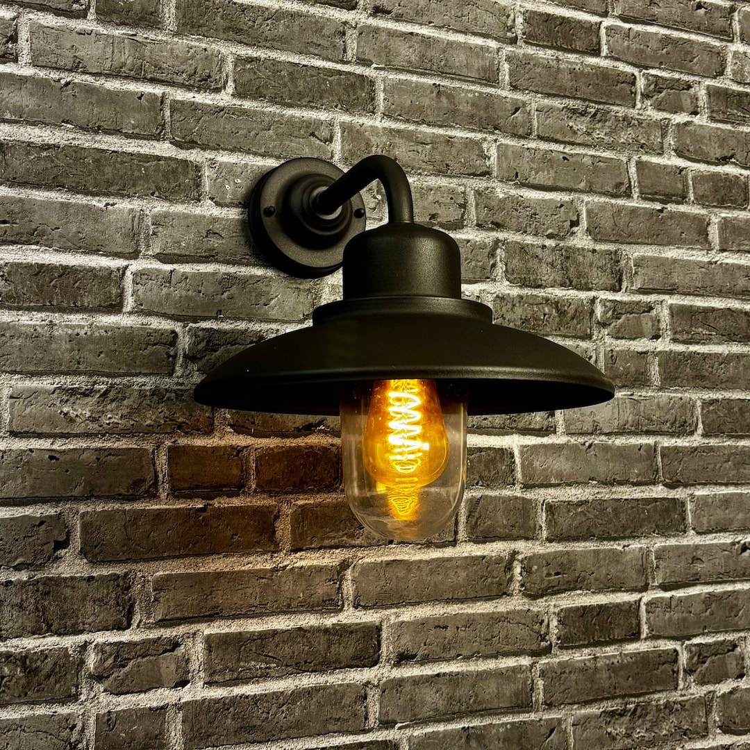 Barn Wall Light Black E27 IP44 Robust Aluminum Outdoor Lighting for ...