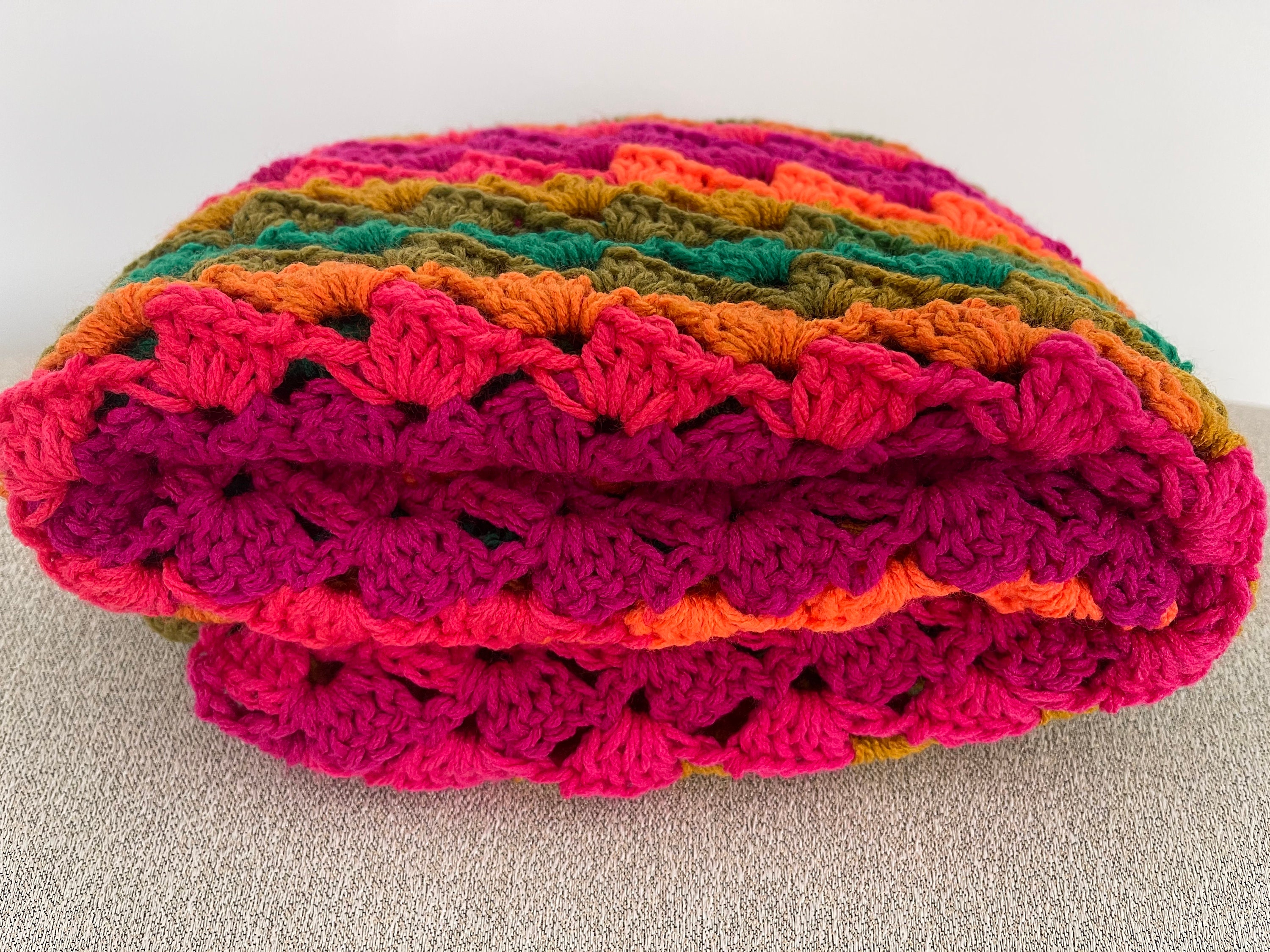 Crochet Multi-colored Blanket/throw/shawl/lapghan | Etsy