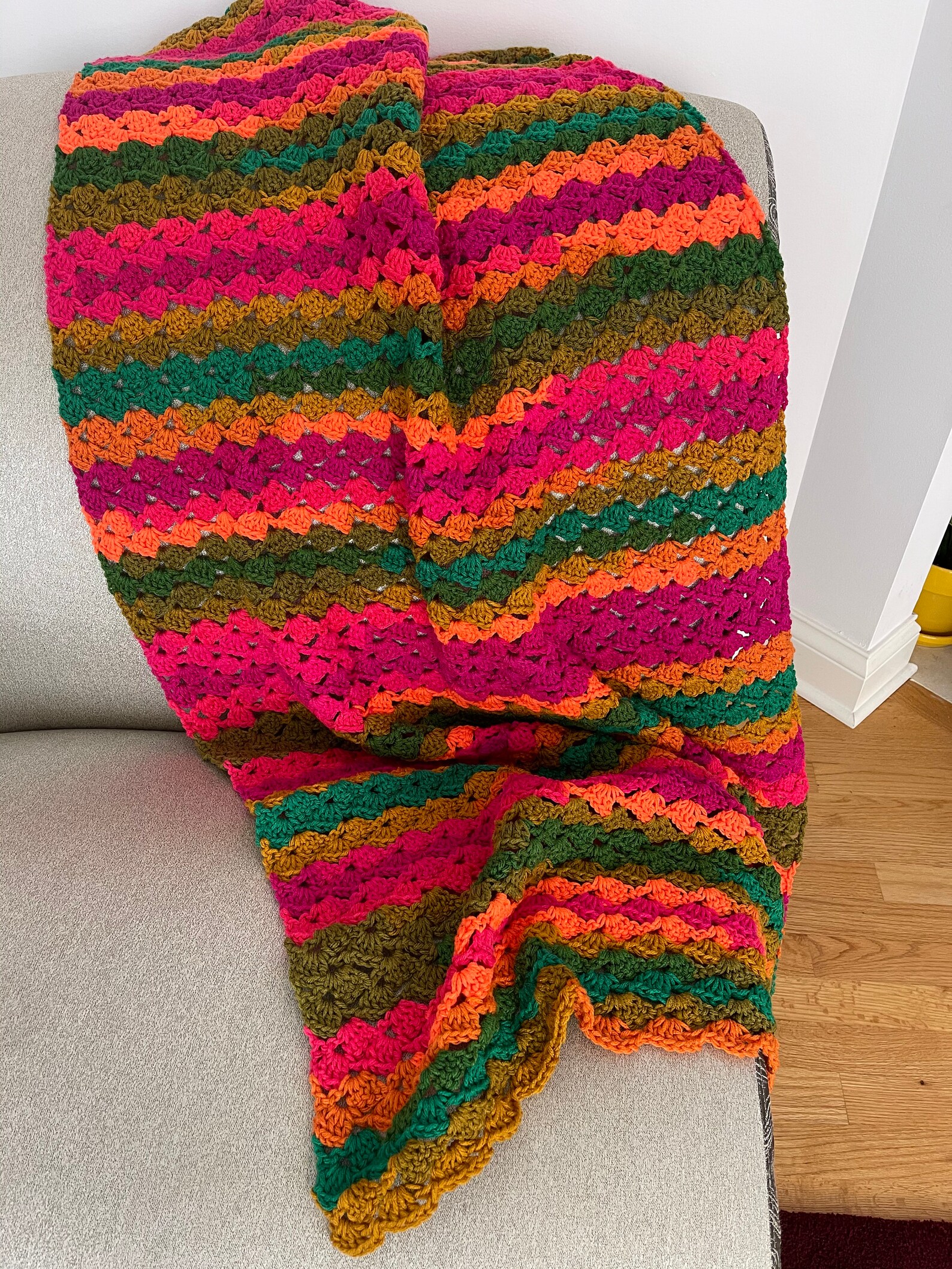 Crochet Multi-colored Blanket/throw/shawl/lapghan | Etsy