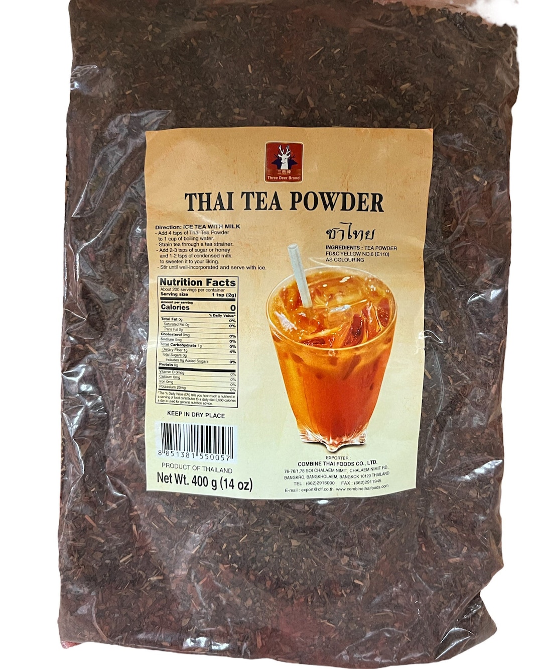 Thai Tea Powder 400 Gram by Three Deer Powder Thailand Original Tea - Etsy
