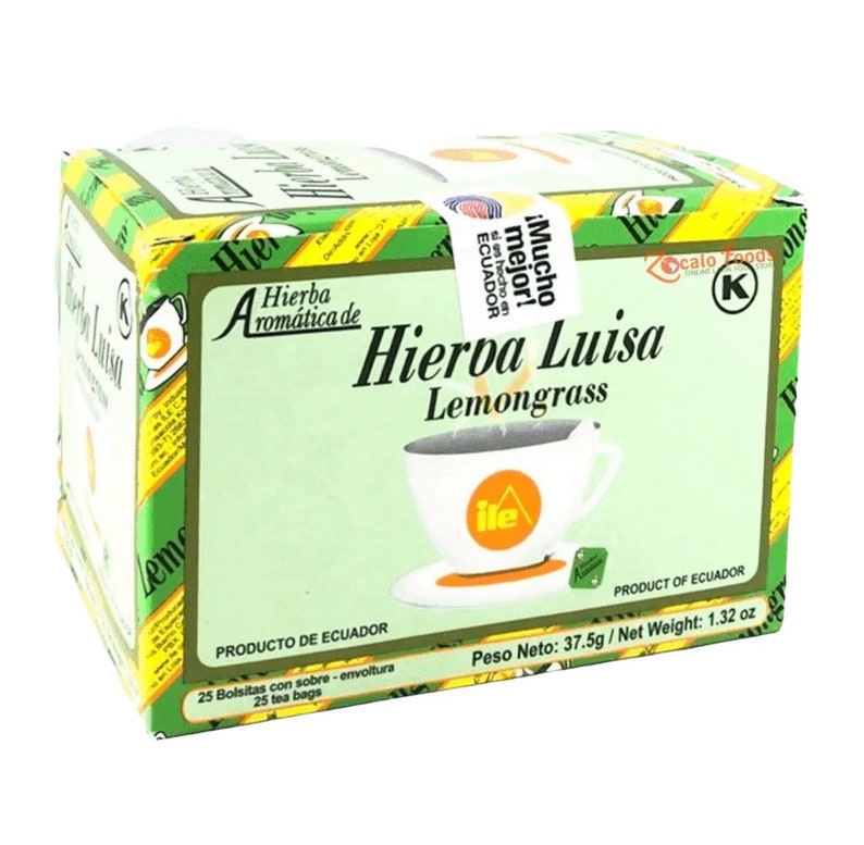 Te Hierba Luisa lemongrass Tea 25 Bags, 1.32oz Ecuador Ecuadorian Tea ...