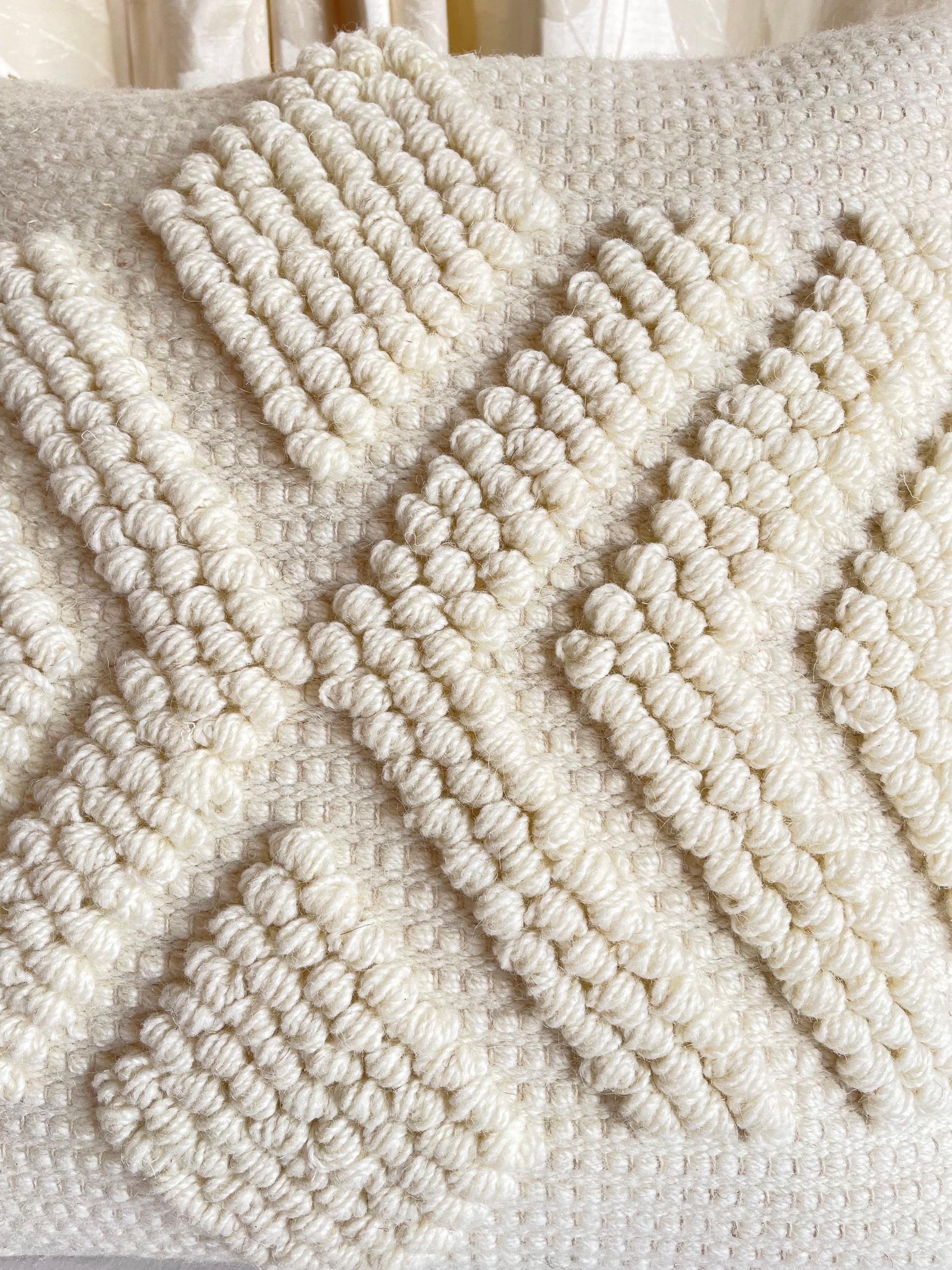 Chunky Loops Hand Woven Wool 20x20 Centimeter Cushion Cover Sofa Throw ...