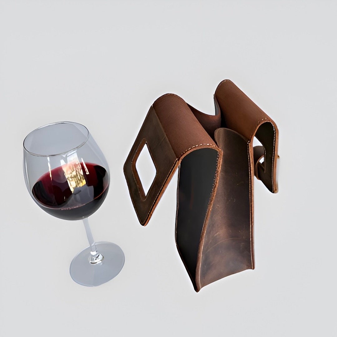 Leather Bottle Cover, Leather Wine Caddy, Handcrafted Leather Bottle ...