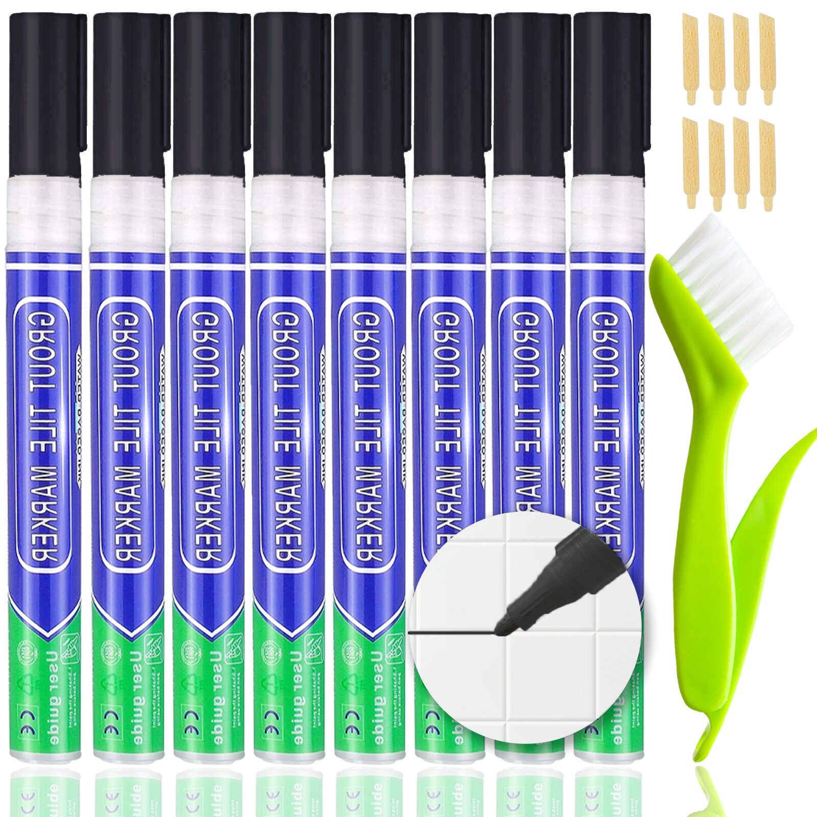 Grout Pen Grout Reviver Restoration Whitener Tile Bathroom Kitchen ...