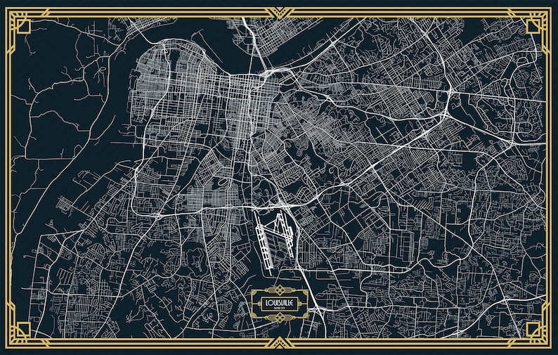 Hand Drawn Map of Louisville - Etsy