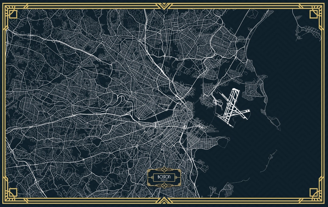 Hand Drawn Map of Boston - Etsy