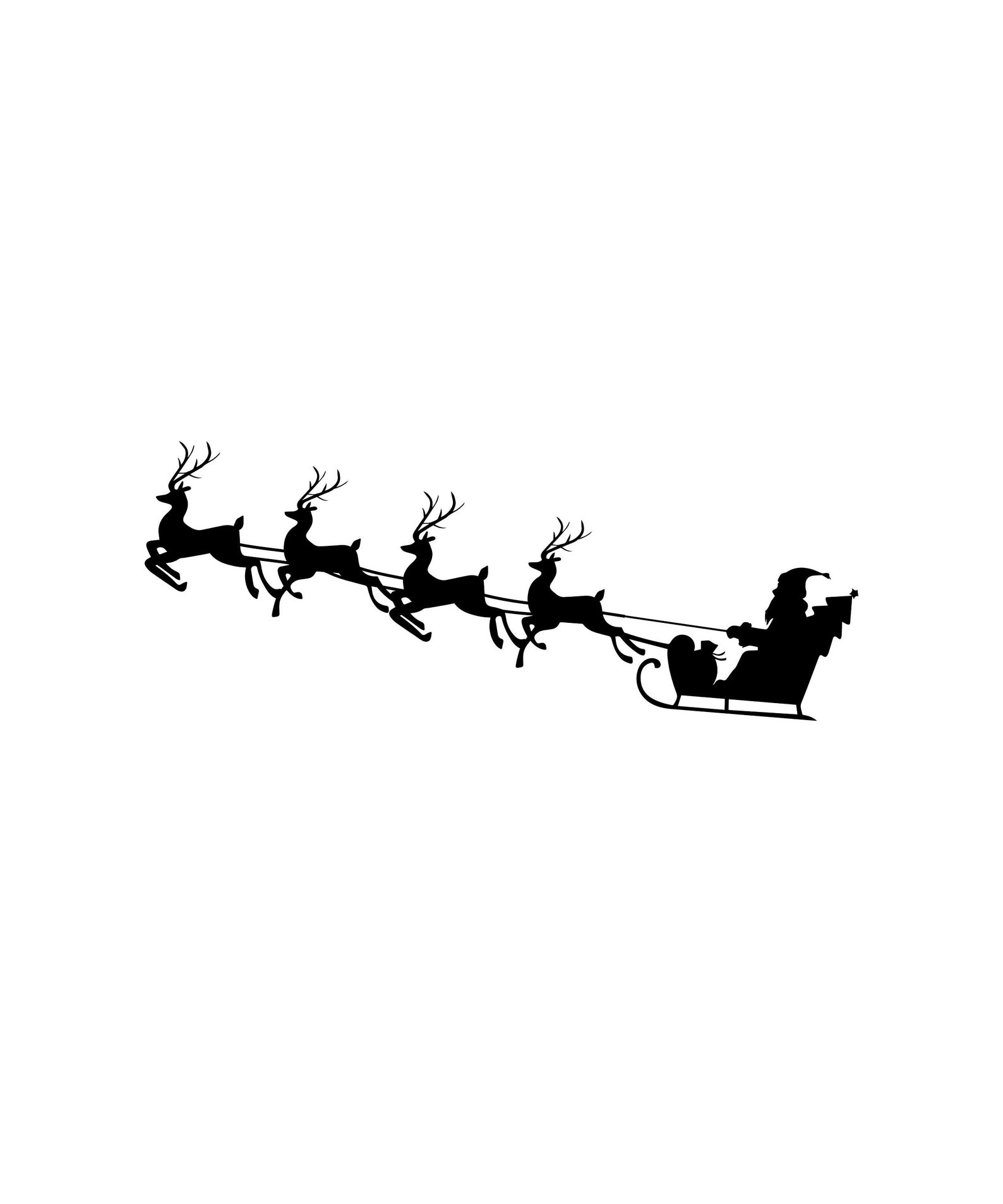 Christmas Santa Reindeer Sleigh SVG / Cut File / Car Decal SVG ...