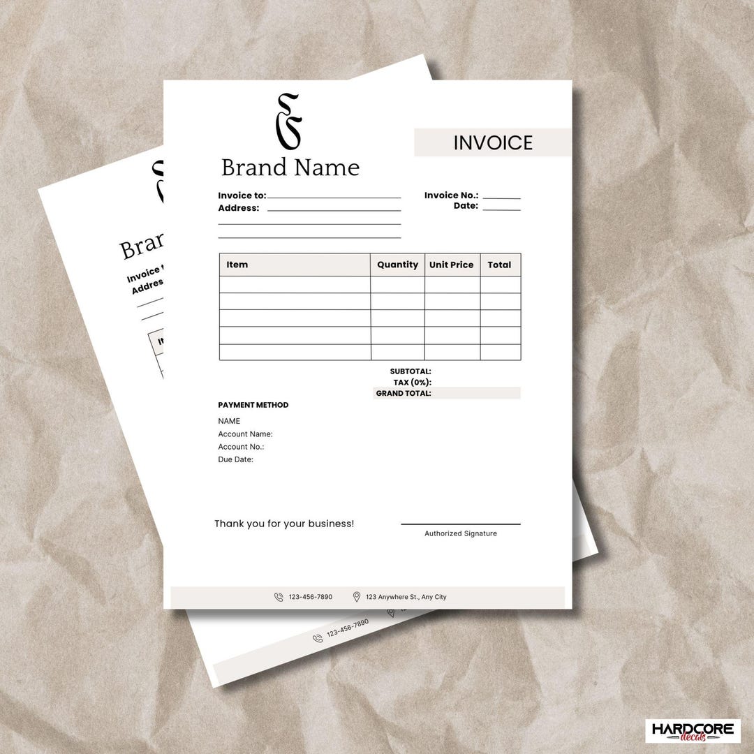 Invoice Form Corporate Business / Invoice Template / Receipt File ...