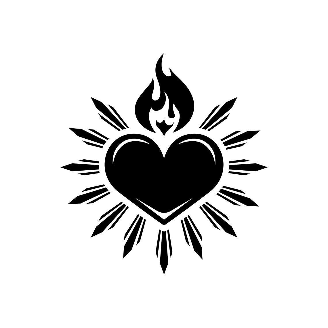 Heart/ Flame / Tattoo SVG / SVG Cut File / Car Decal SVG / Instant ...