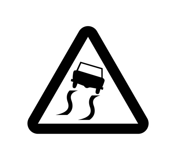 Slippery Road Sign SVG / SVG Cut File / Car Decal SVG / | Etsy