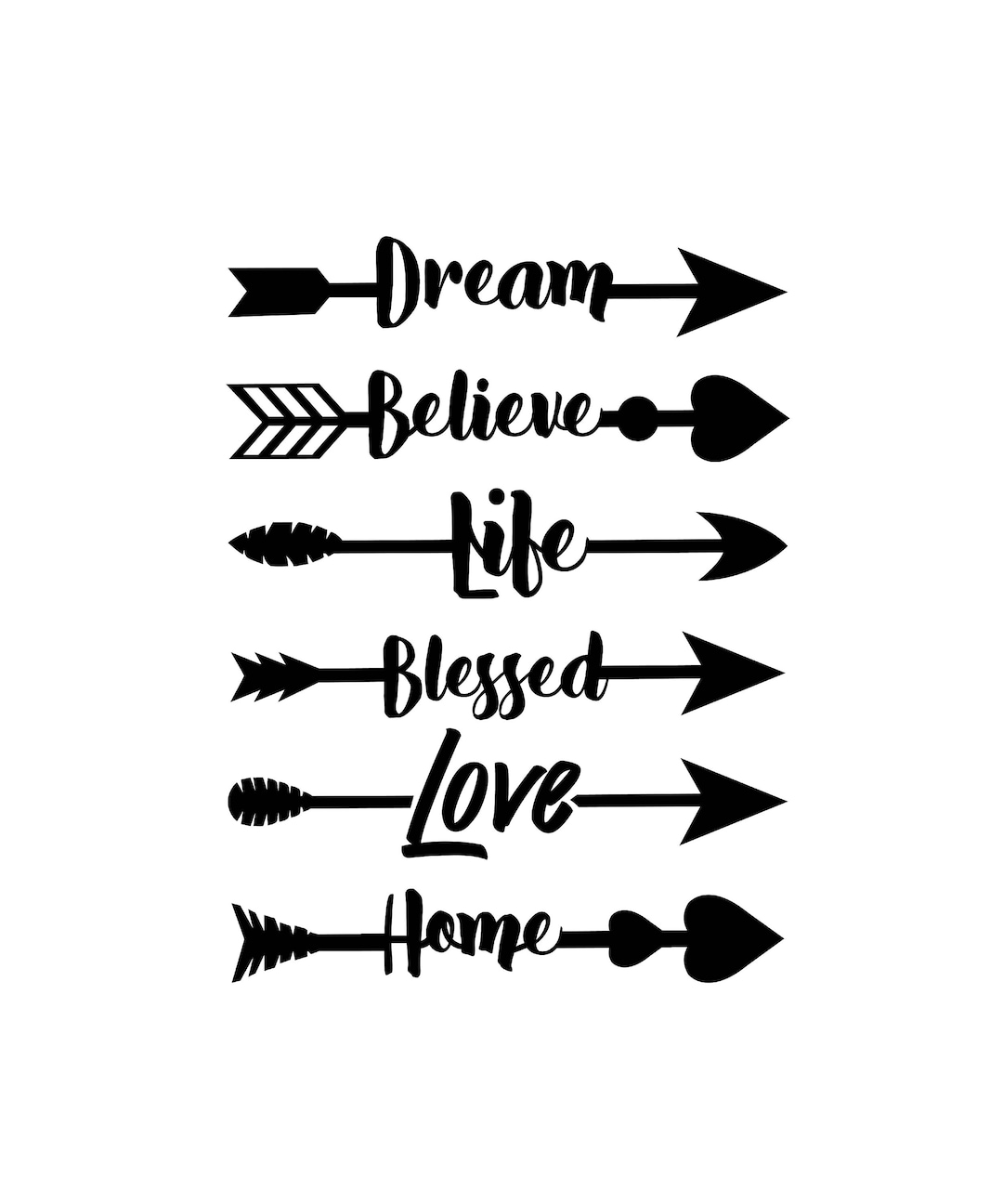 Arrow Words SVG / SVG Cut File / Car Decal SVG / Instant Download ...