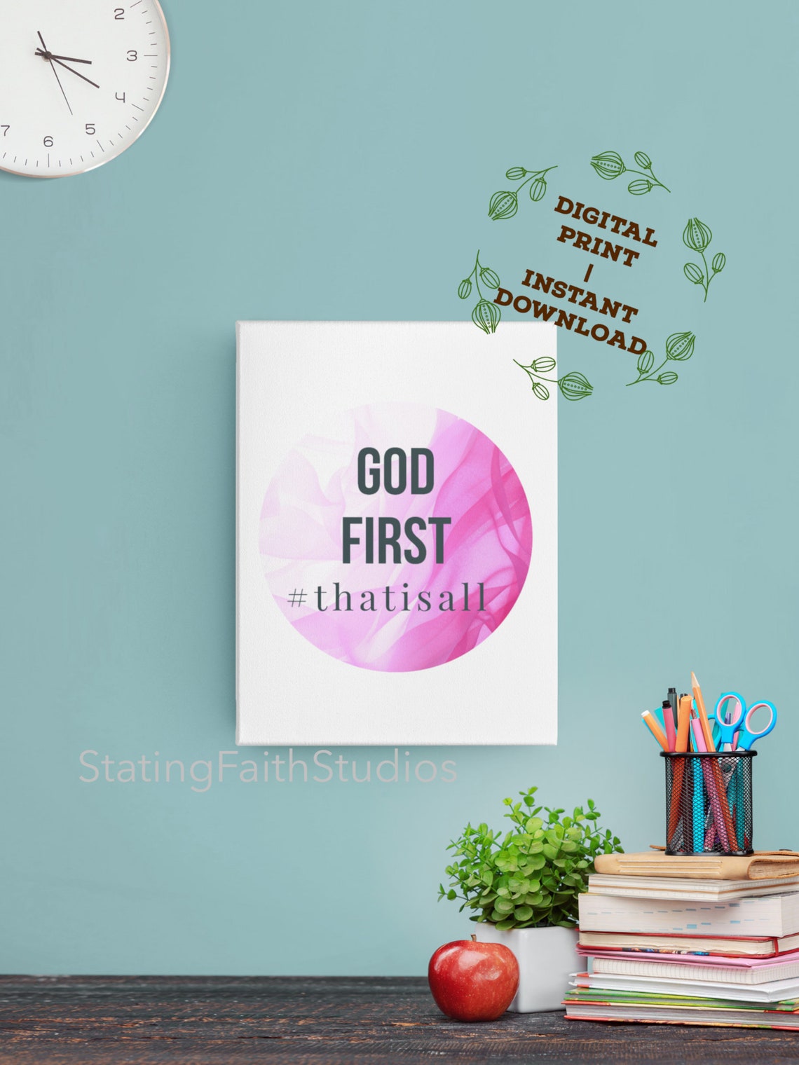 God First Printable Wall Art / INSTANT Download/motivational Quote ...