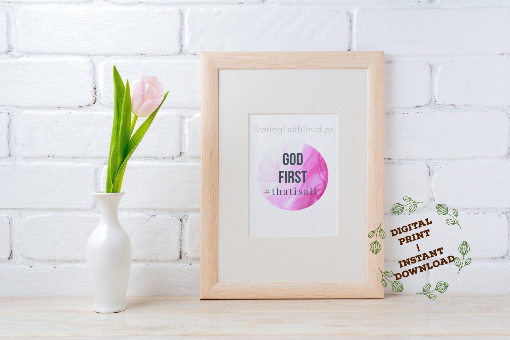 God First Printable Wall Art / INSTANT Download/motivational Quote ...