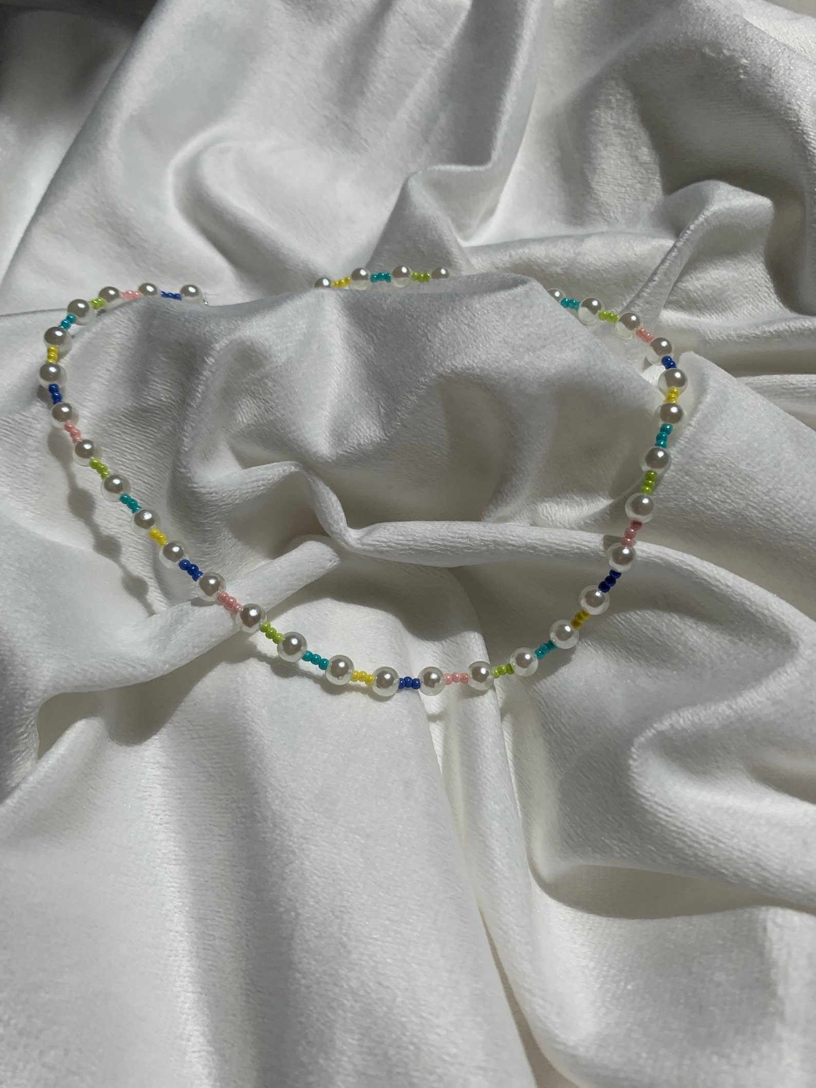 Pearl and Multicolour Seed Bead Necklace / Choker Outer - Etsy