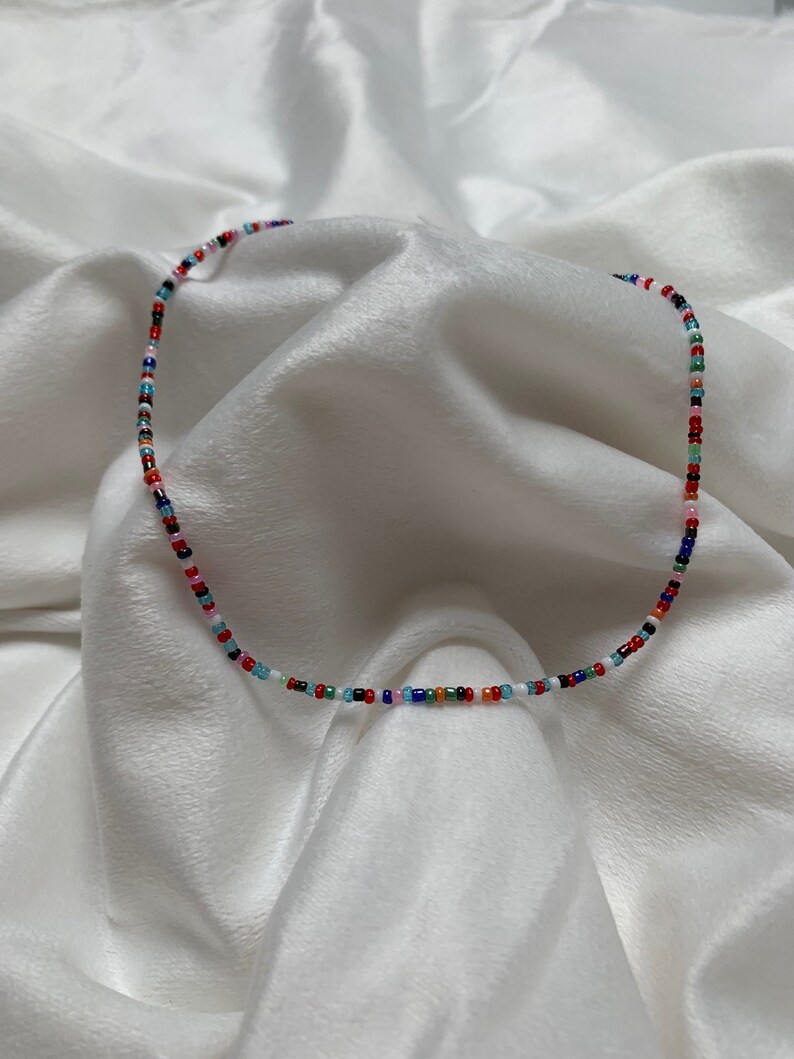 Multicolour Seed Bead Necklace Outer Banks Style - Etsy