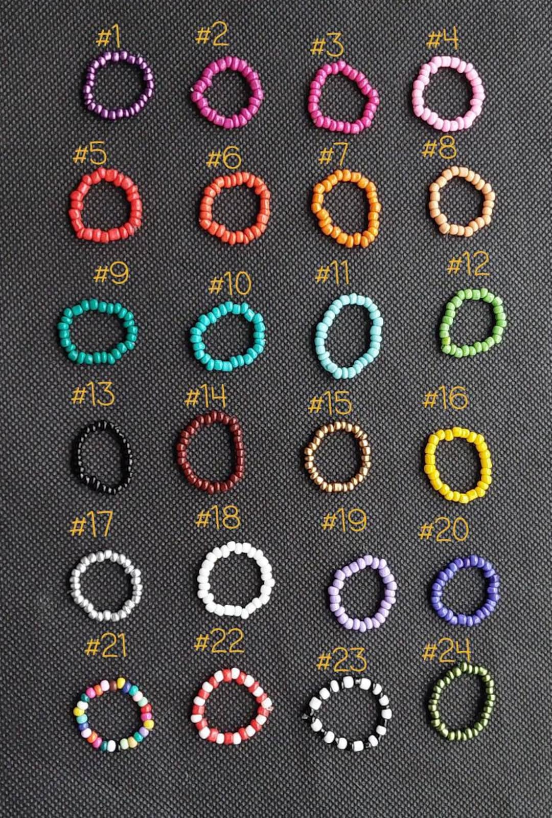 Rings Colourful Beaded Rings Elastic Buy 3 and Get 1 Free - Etsy