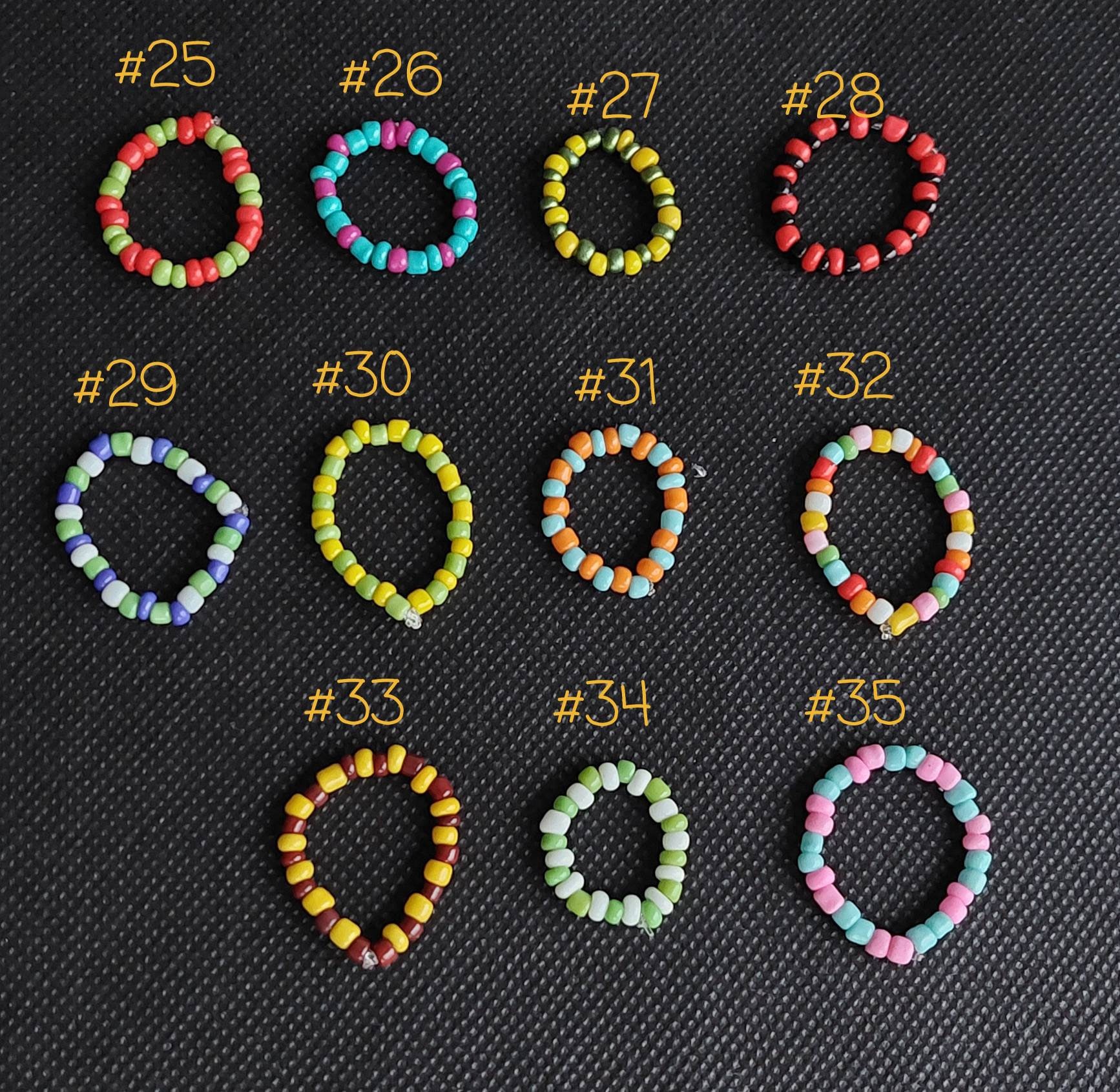 Rings Colourful Beaded Rings Elastic Buy 3 and Get 1 Free - Etsy